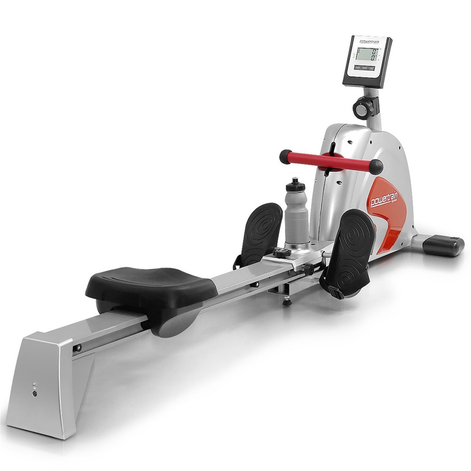 Buy Powertrain Magnetic Flywheel Rowing Machine - Silver | Grays Australia
