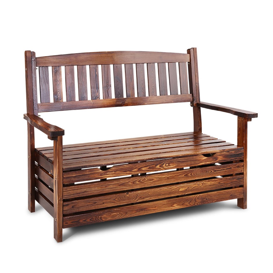 Buy Gardeon Outdoor Storage Bench Box Wooden Garden Chair 2 Seat Timber ...
