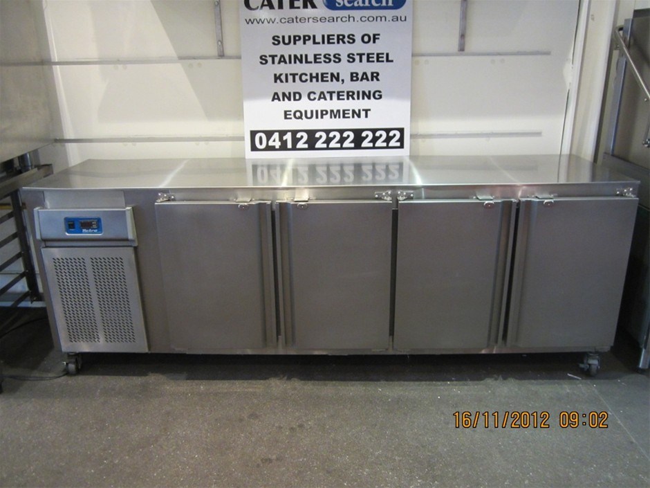 Buy Retro 4 Door Bench Fridge Stainless Finish | Grays Australia