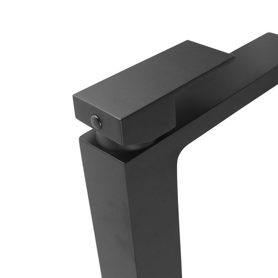 Buy Solid Brass Square Black Tall Basin Mixer Tap Vanity Tap Bench Top ...