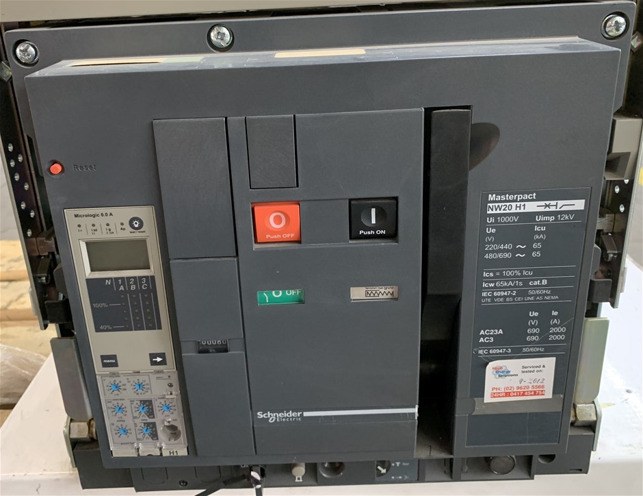 Schneider Masterpact NW20H1 Circuit Breaker Auction (0114-5040115 ...