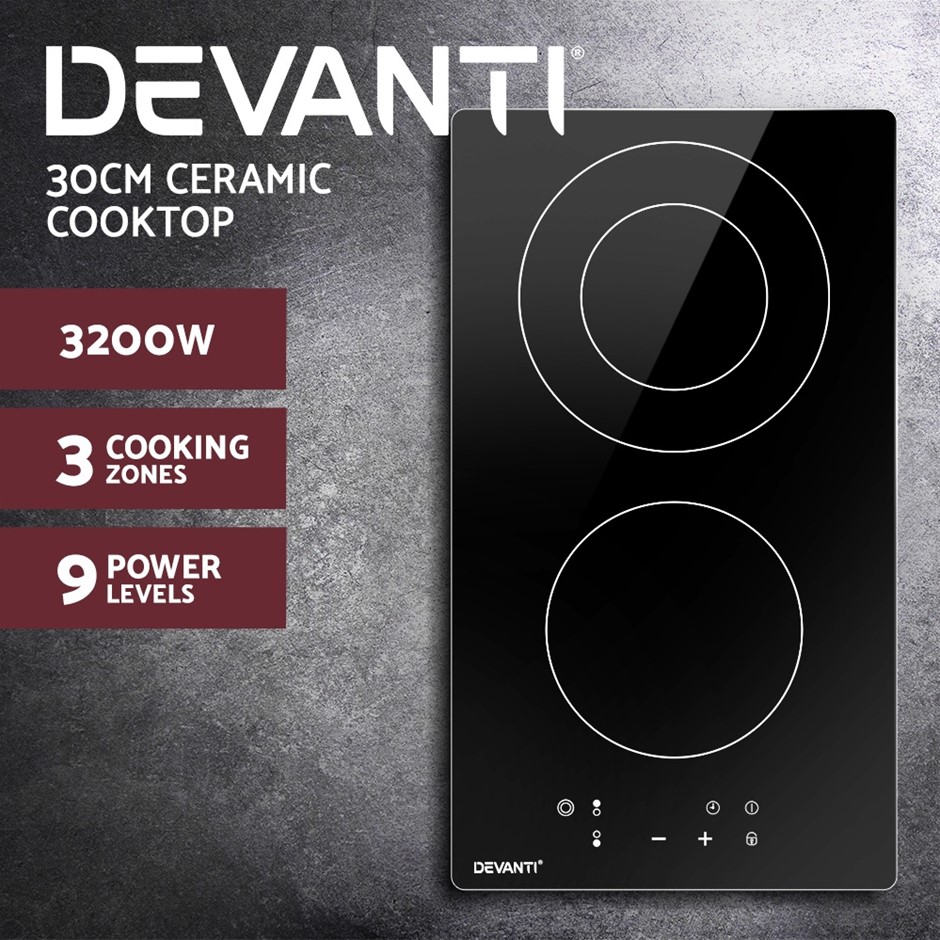 Buy Devanti Electric Ceramic Cooktop 30cm Kitchen Cooker | Grays Australia