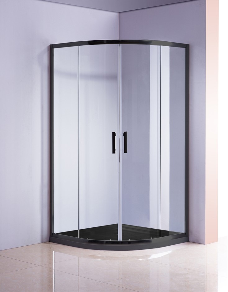 Buy 90 X 90cm Rounded Sliding 6mm Curved Shower Screen With Base In