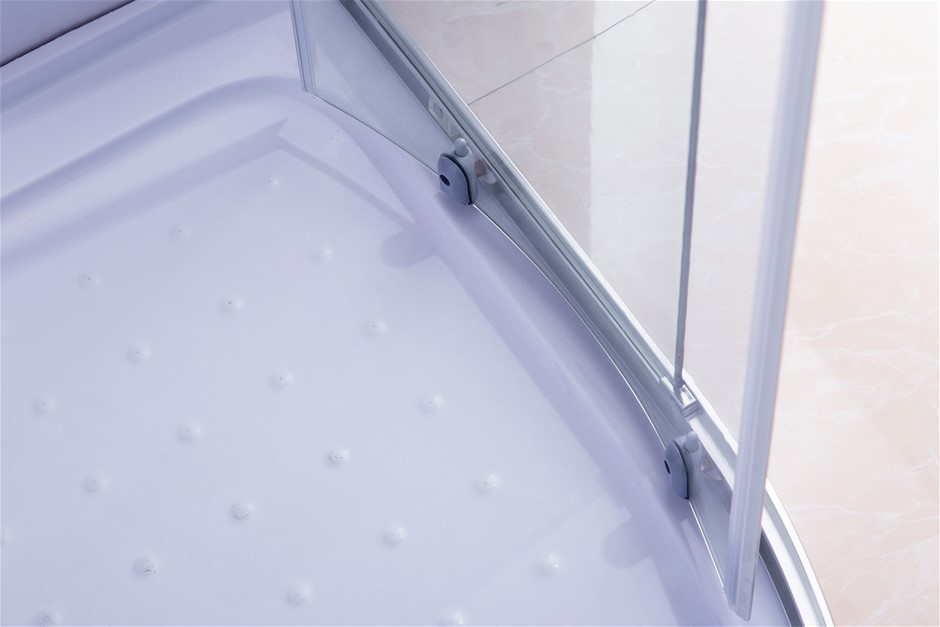 Buy 90 X 90cm Rounded Sliding 6mm Curved Shower Screen With Base In