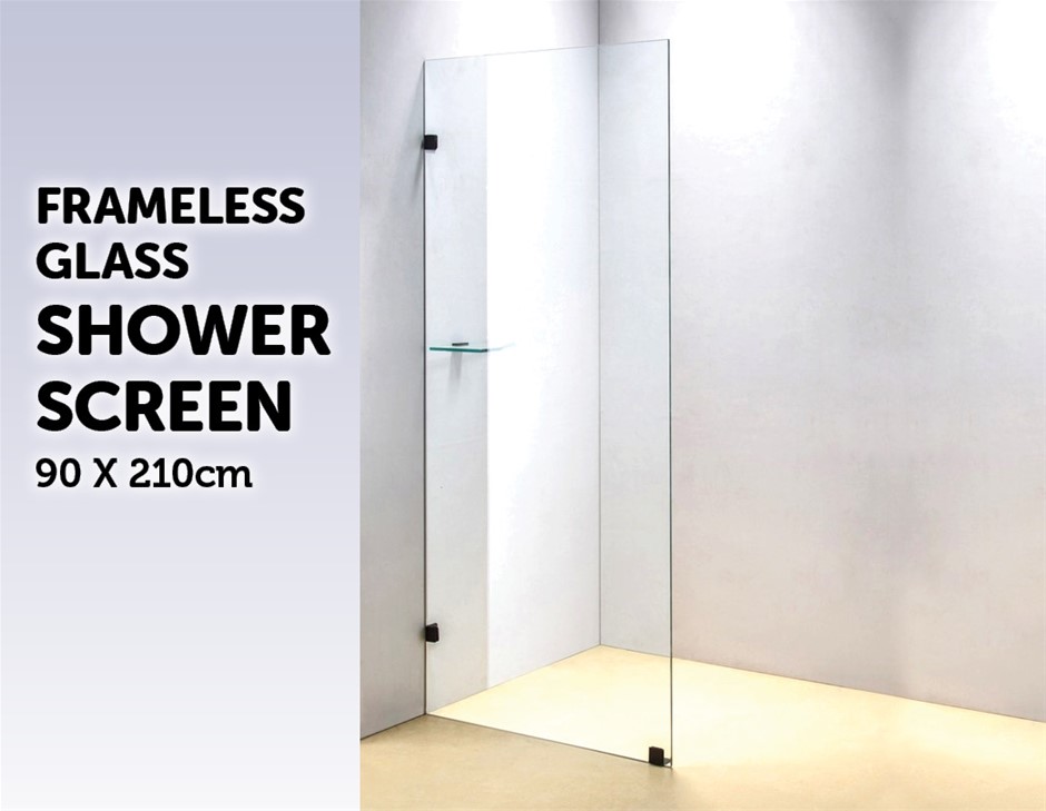 Buy 900 x 2100mm Frameless 10mm Safety Glass Shower Screen | Grays ...