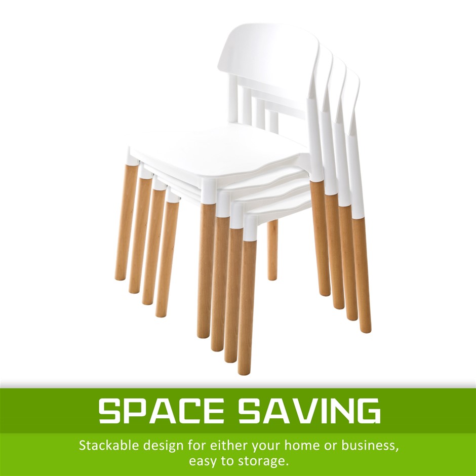 Buy 4X Belloch Stackable Dining Chair - WHITE | Grays Australia