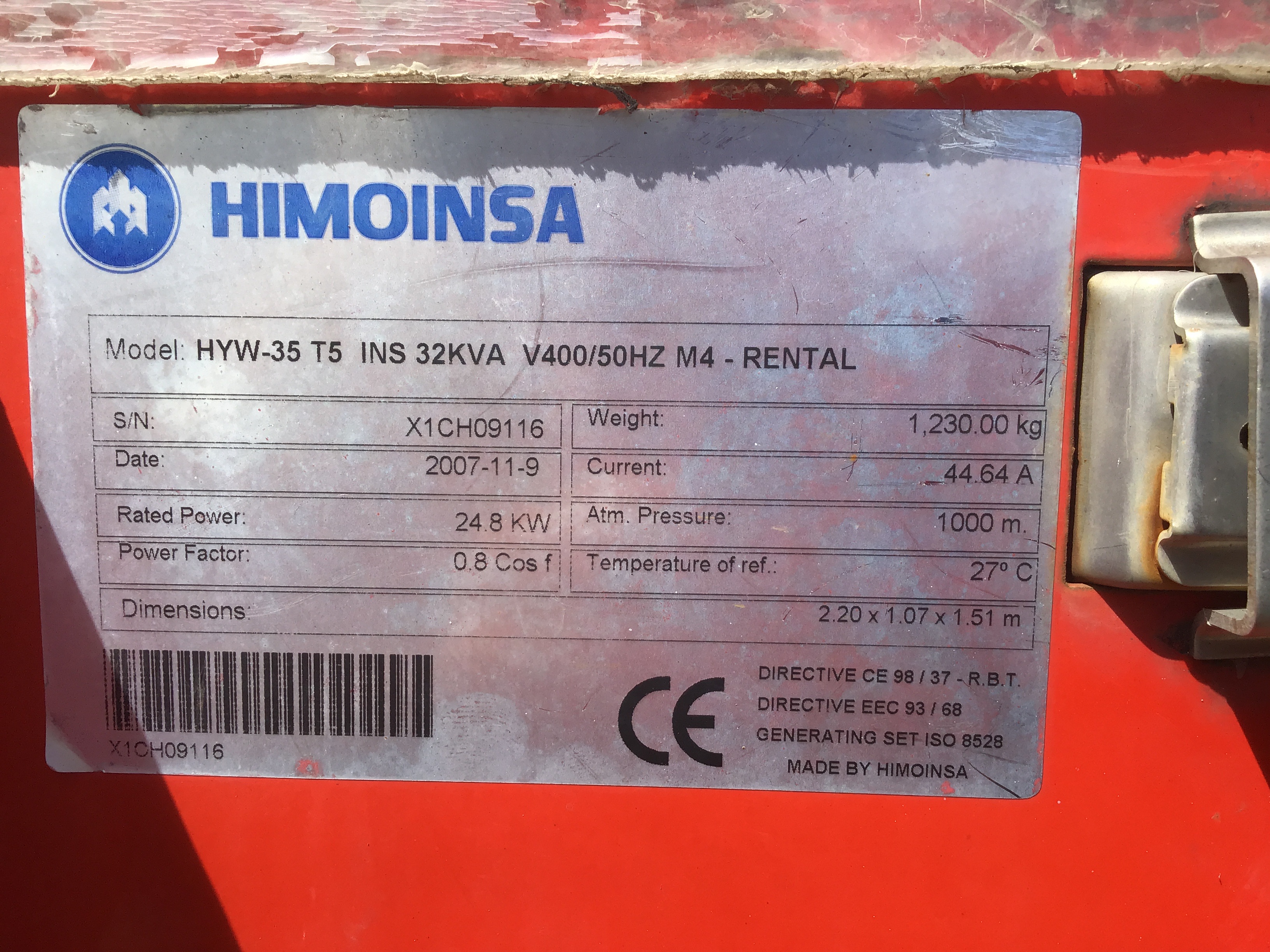 2007 Himoinsa HYW-35 T5 INS 32 KVA / 400v Generator Auction (0014 ...