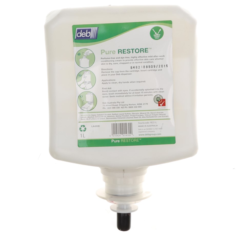 DEB 1L Pure Restore After Work Hand Cream. (SN:CW5830) (280667-413 ...