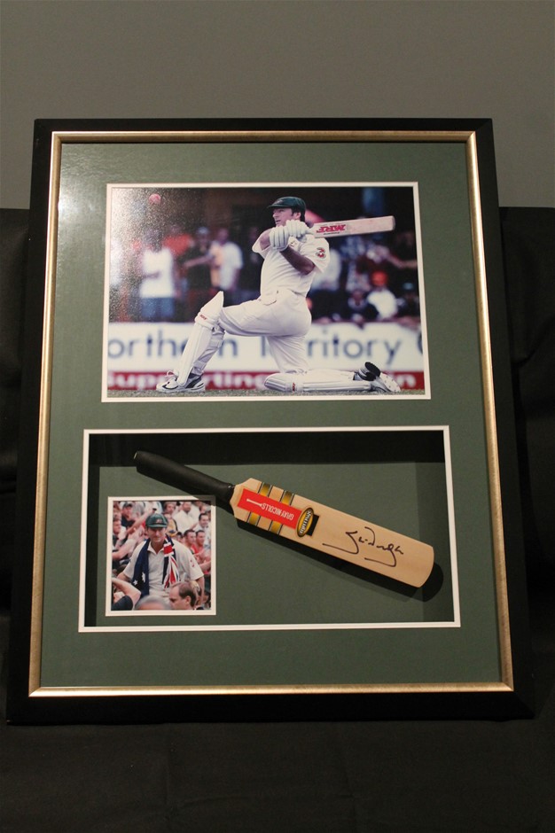 Steve Waugh Montage incl Autographed (real) Mini Bat Auction (0008 ...
