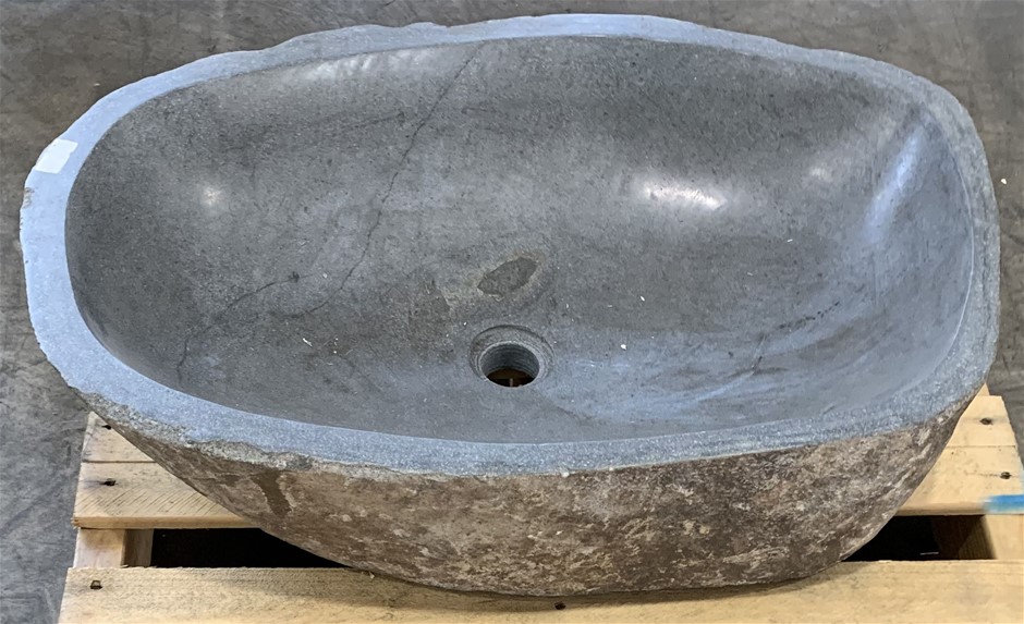 Grey & Brown Stone Made Rock Basin, Size: 680 x 470 x 170mm Auction ...