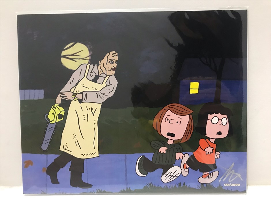 Signed Peanuts and Leatherface Mash-up Limited Edition memorabilia ...