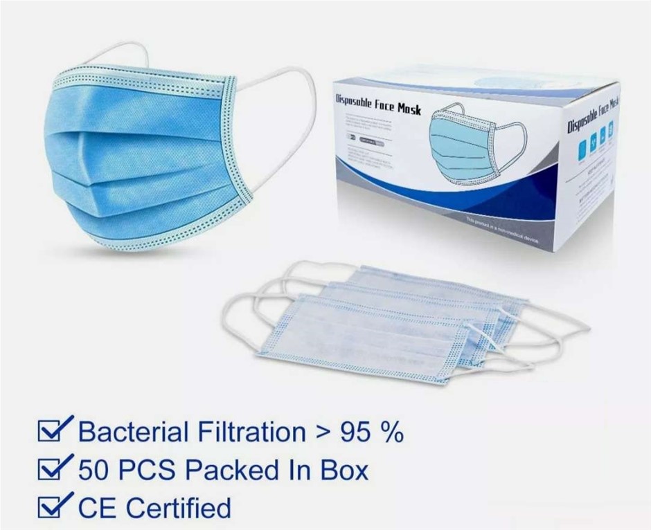 Carton of 2000 x Disposable 3-Layer Masks (Non-Medical) Auction (0001 ...