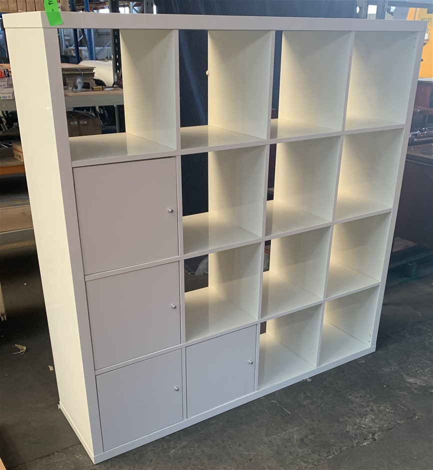 Qty 3 x Assorted Timber Cube Storage Shelving Units Auction (0007 ...