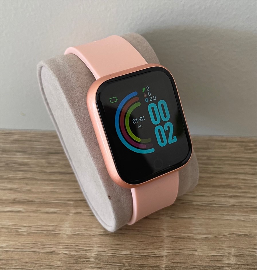 Smart Sports Watch with USB Charging Cord - Rubber Strap (Rose Gold ...