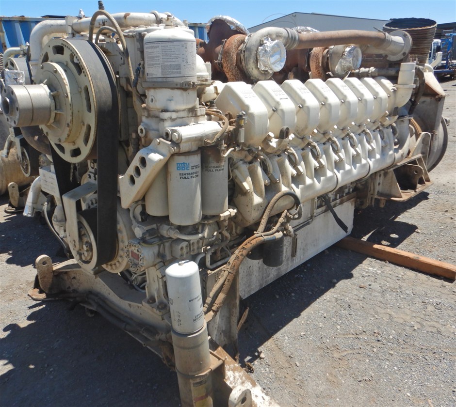 Detroit 16V-71 Quad turbo Diesel Motor (Pooraka, SA) Auction (0005 ...