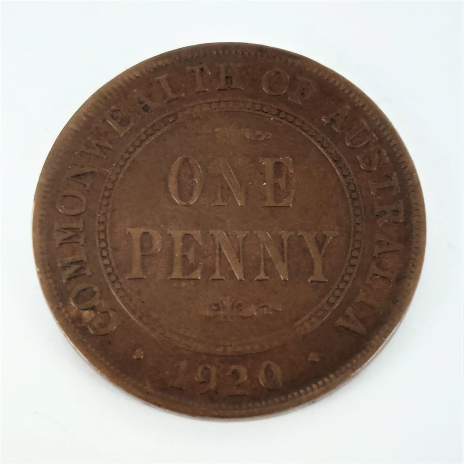 Scarce 1920 Double Dot .//. Penny Auction (0029-2541670) | Grays Australia