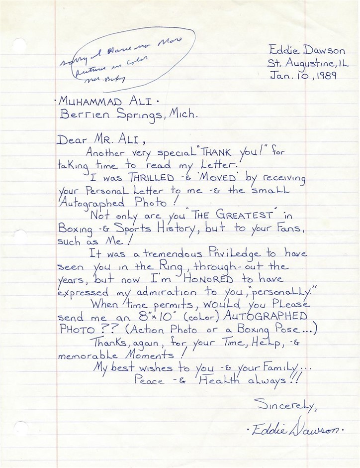 Muhammad Ali hand writing on fans letter Auction (0016-2185558) | Grays ...