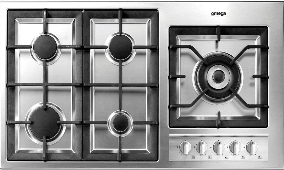 Omega 90cm Freestanding Cooker 5 Gas Burner With Central Wok Auction ...