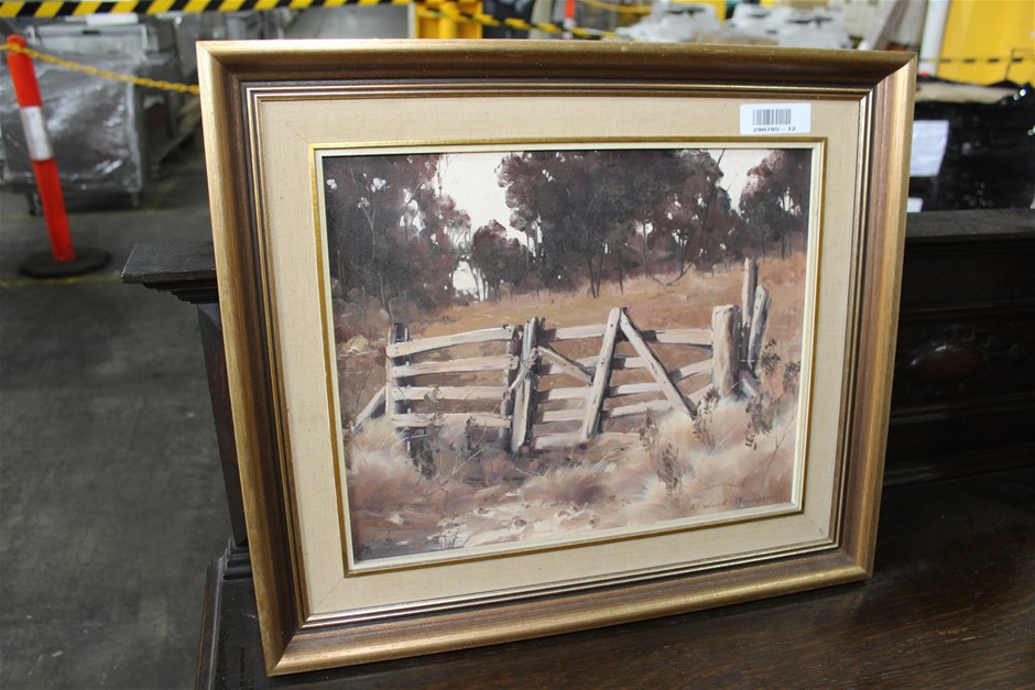 R Ward Thompson Old Gate Wall Painting in Timber Frame Auction (0024 ...