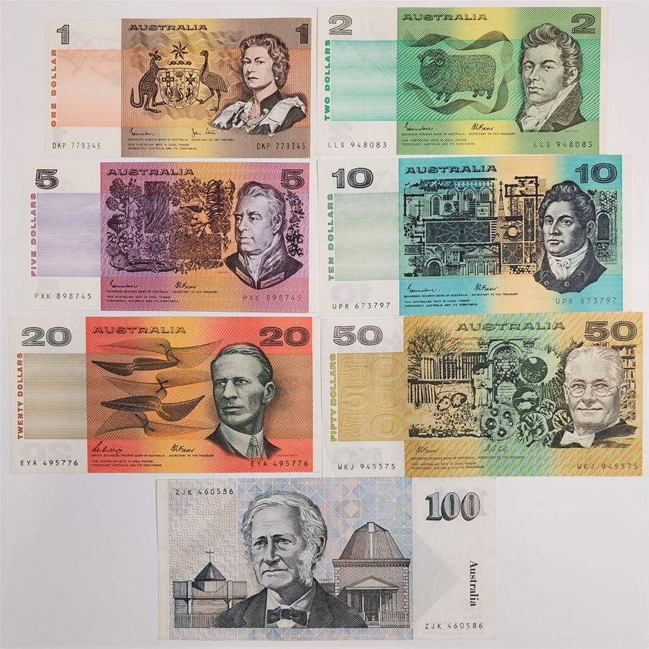Complete Set of Australian Decimal Paper Banknotes Auction (0025 ...