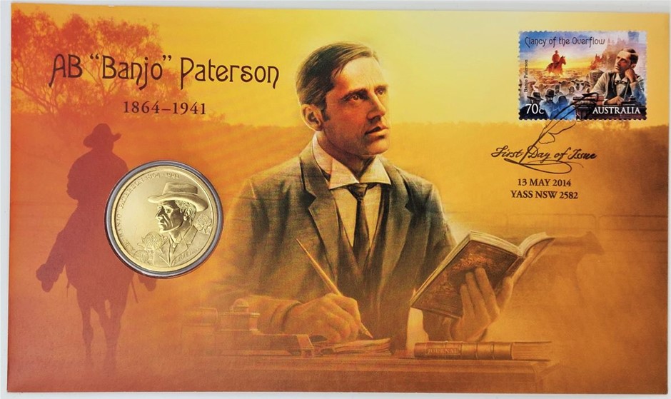 2014 Ab Banjo Paterson $1 Coin & Stamp PNC L/E to 12000 Auction (0001 ...