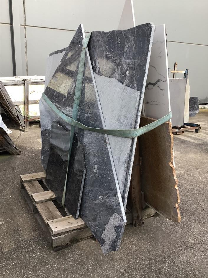 A frame of assorted stone slab offcuts Auction (0018-3022343) | Grays ...