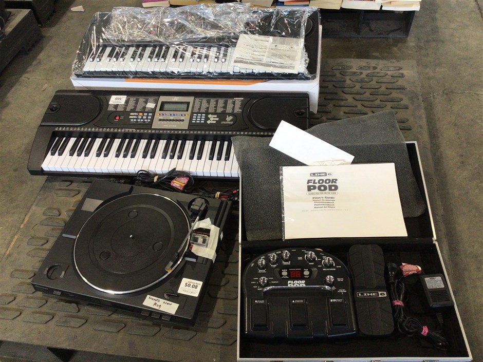 Qty of 2 Electronic Keyboards, Record Player & Floor Pod Auction (0160 ...