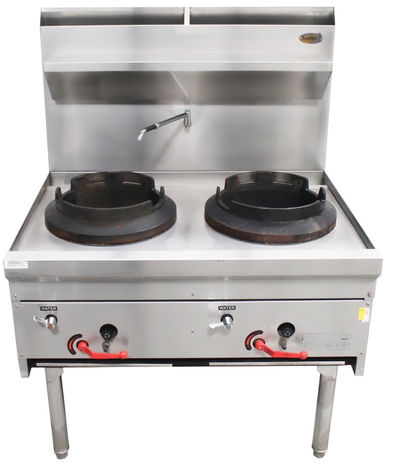 SUPERTRON GAS DOUBLE HOLE WATERLESS WOK TABLE Auction (0032-5049184 ...