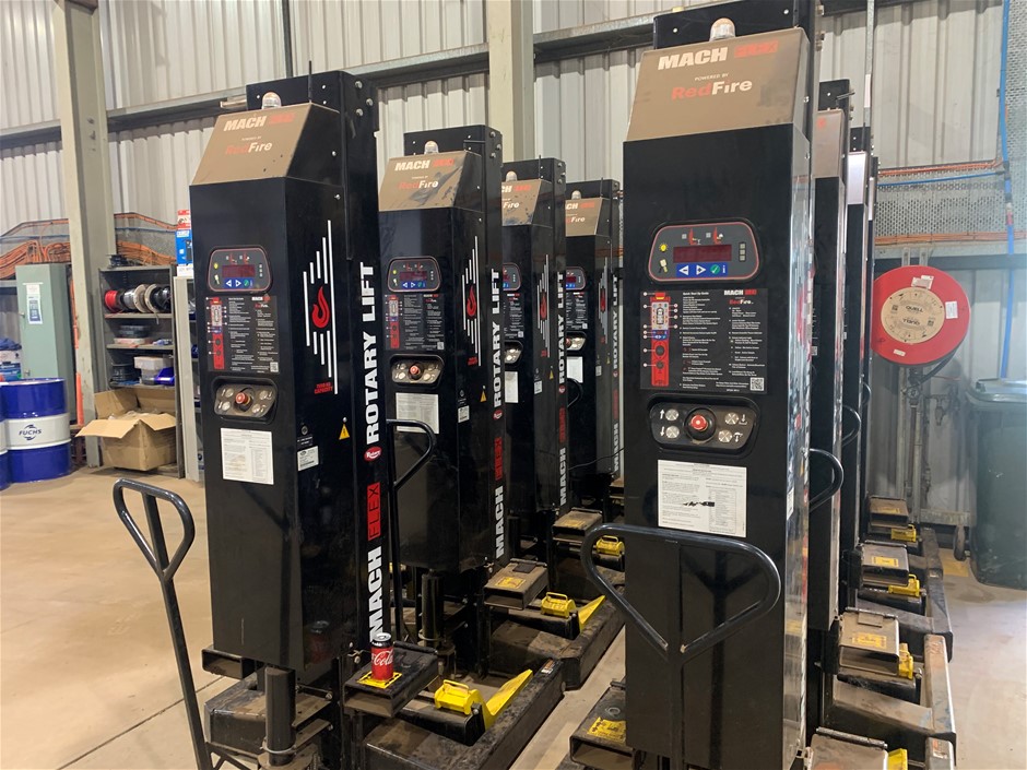 Qty of 4 2018 Rotary 7.5t Mach Flex Column Lift Truck Hoists Auction ...