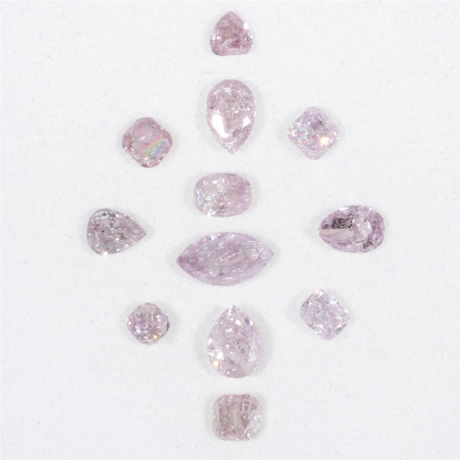 1.02ct 12-Piece Loose Pink Diamond Arrangement Auction (0001-2548842 ...