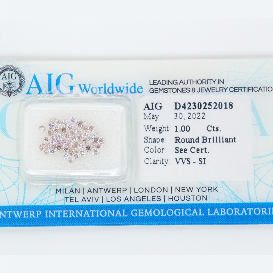 Fifty One Loose AIG Diamond, 1.00ct in Total Auction (0006-2546166 ...