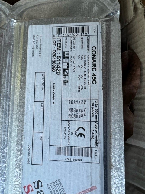 Conarc 49C SRP Electrodes 2.5mm 1.4kg Auction (0306-7040637) | Grays ...