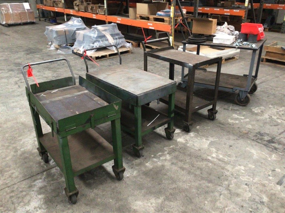 4x Assorted Steel Frame Fabricated Trolleys Auction (0052-3023480 ...