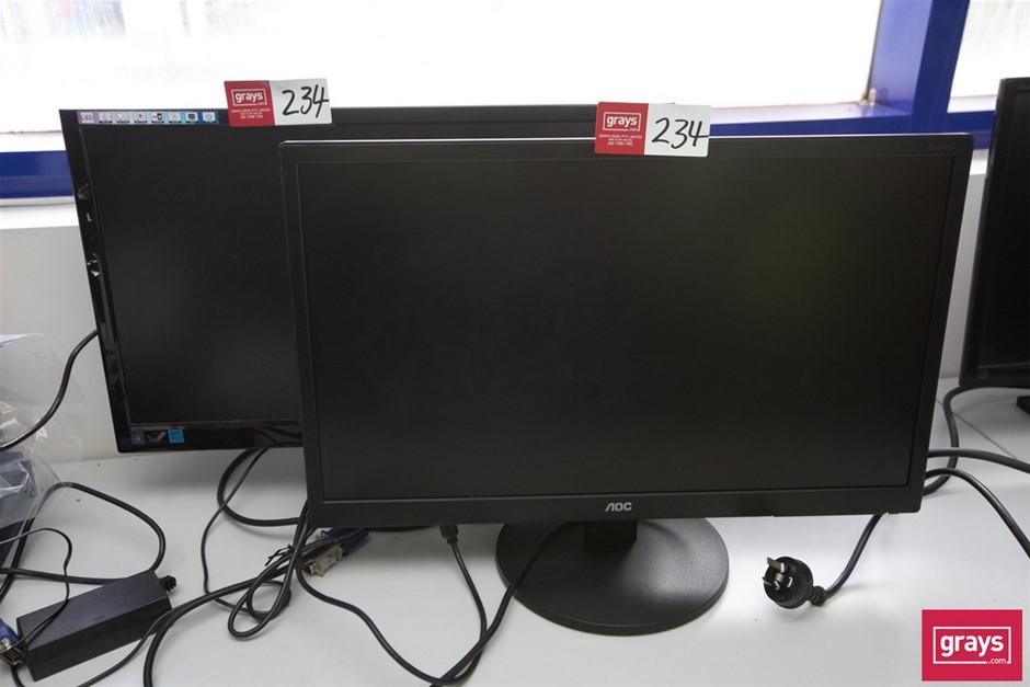 AOC 2x Assorted PC Monitors Auction (0234-5050081) | Grays Australia