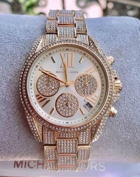 Stunning new Michael Kors Gold Crystal Pave Ladies Watch Auction (0001 ...