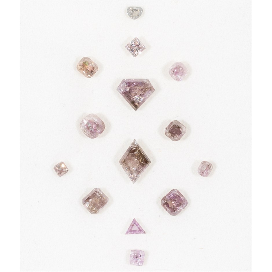 3.04ct 19-Piece Stunning Loose Pink Diamond Collection Auction (0001 ...
