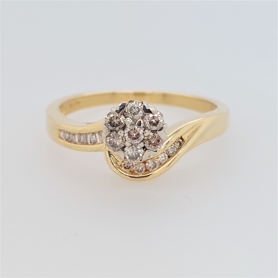 18CT Y/W/G Diamond Engagement Ring Auction (0007-2548622) | Grays Australia