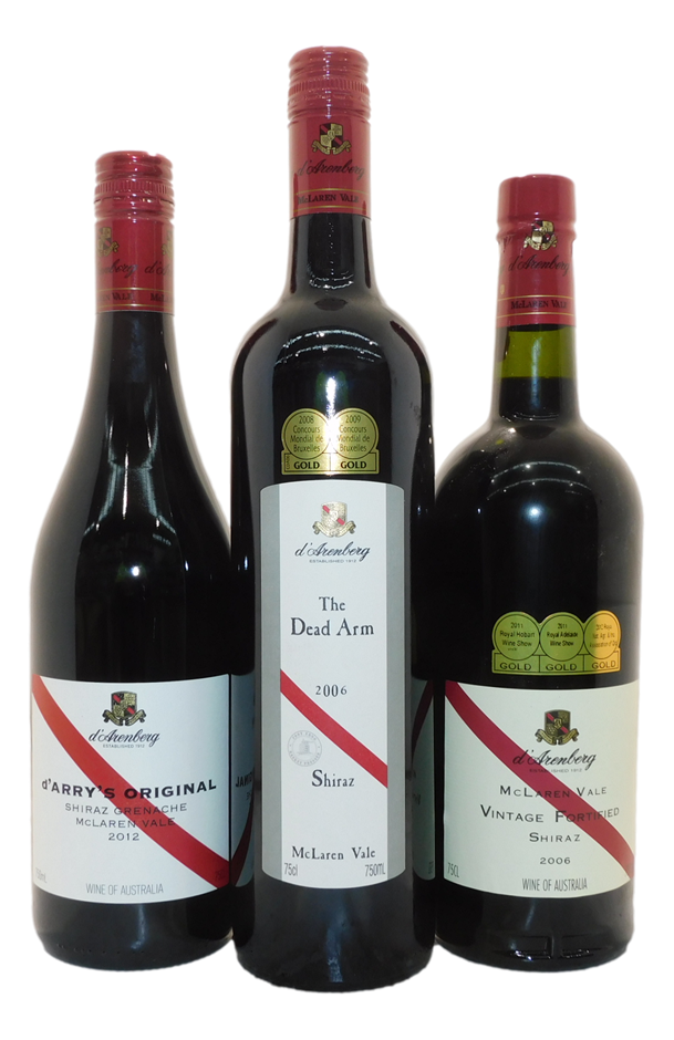 Assorted d'Arenberg Mixed Vintage (3 x 750mL), McLaren Vale. Auction ...