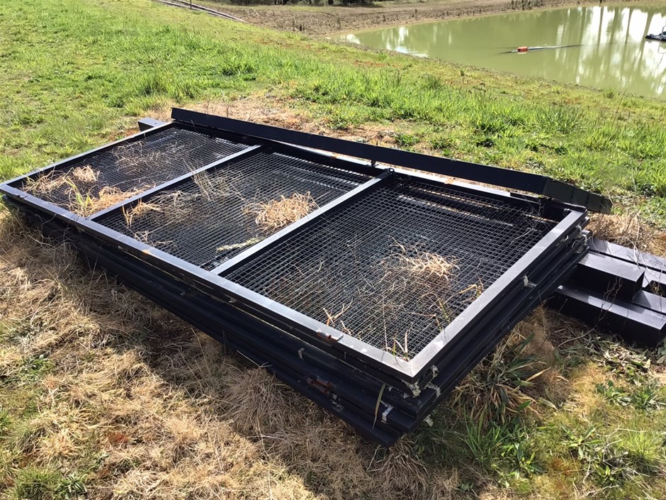 3 x Pairs of Steel Fabricated Gates Including Posts & Top Unit Auction ...
