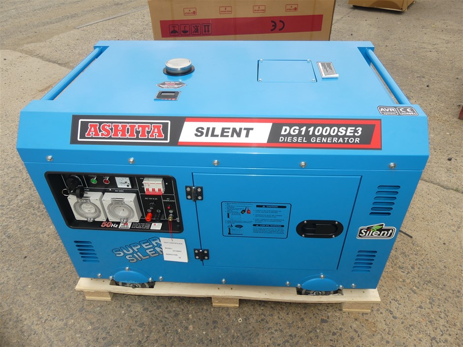 Unused- Ashita DG11000SE3 10KvA Silent Diesel Generator Auction (0012 ...