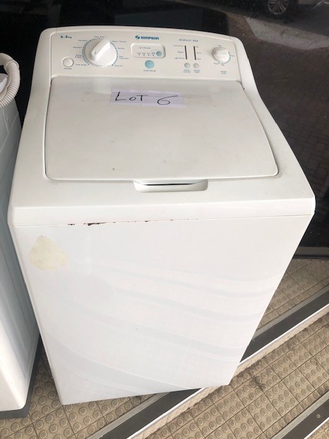 Simpson top loader washing machine 5.5Kg EZISET550 Auction (0006 ...