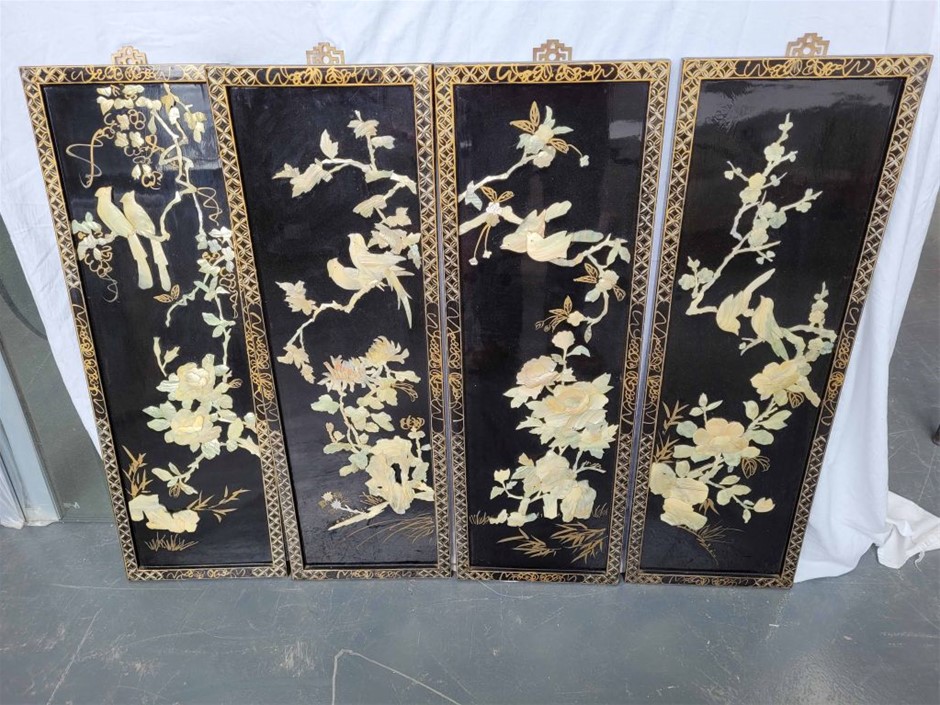 Set of 4 inlayed mother of pearl pictures Auction (0203-3023676 ...