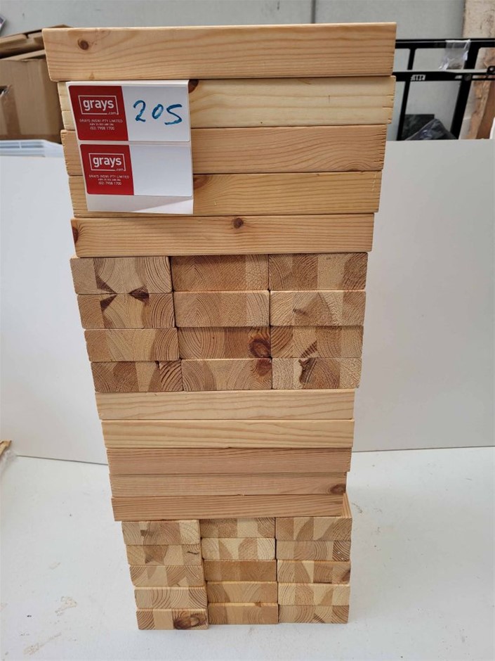 Large wood Jenga 76 pieces 90 x 35 x 260 Auction (0205-3023676) | Grays ...