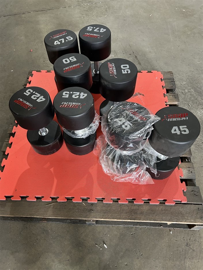 Snap Fitness - PU Dumbbell Set - 42.5kg to 50kg pairs - 2.5kg incs ...