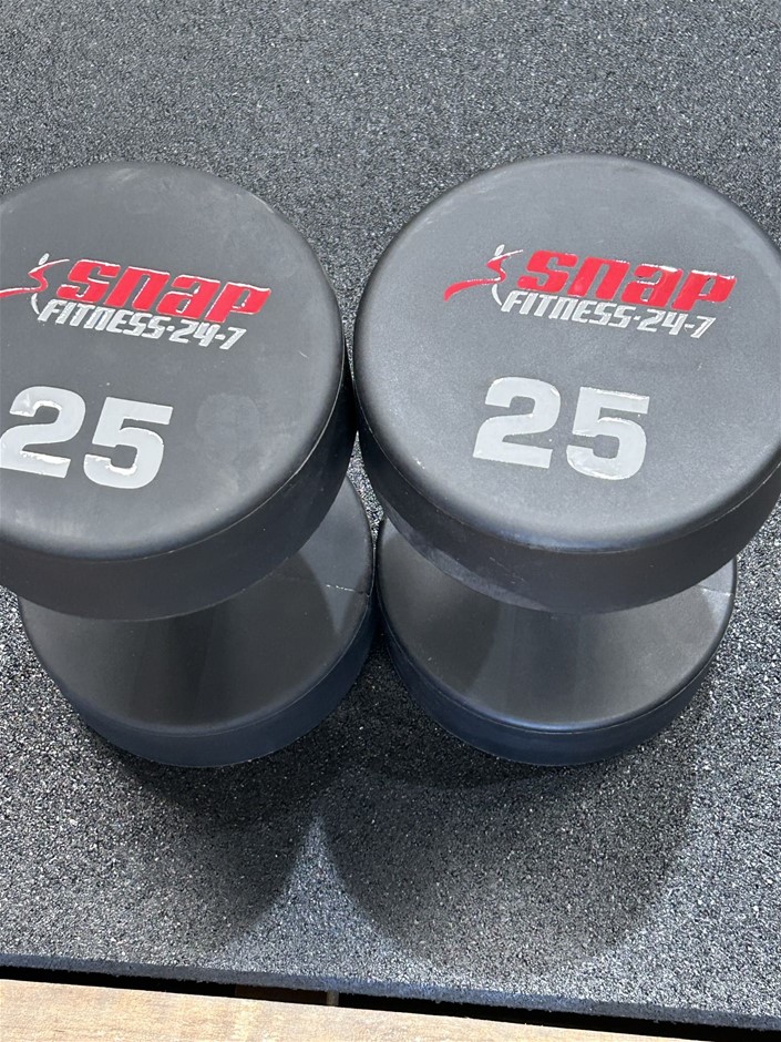 Snap Fitness PU 25 KG dumbbell ( pair) Auction (0080-5050913) | Grays ...