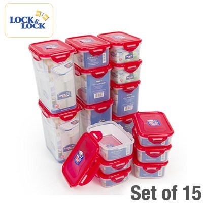 Buy Lock & Lock Food Storage Set - 15 Stackable Airtight BPA Free ...
