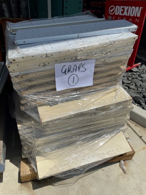 Pallet of Brown Built Shelves. Auction (0100-5050801) | Grays Australia