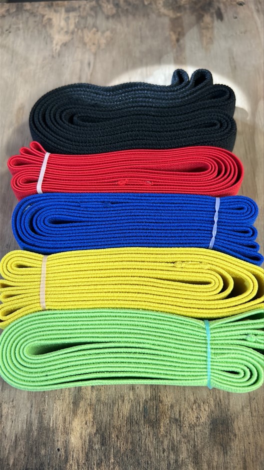 5 x World Gym Fabric Micro Power Band Pack 104cm x3.2cm Pack of 5 ( xs ...
