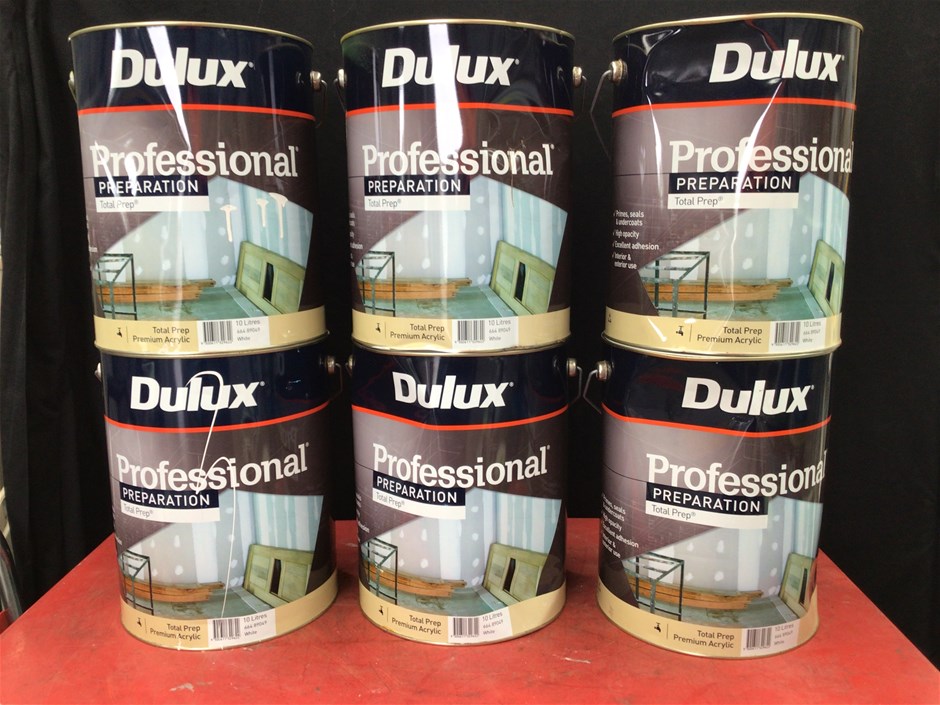 6 x 10 Litre Tins of Dulux Professional Paint Auction (0010-3024239 ...