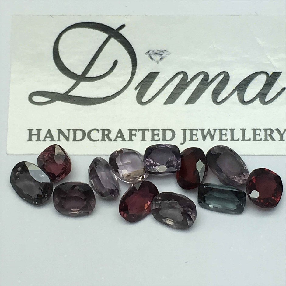 Twelve Loose Purple, Purple Red & Lavender Spinels, 10.24ct in Total ...